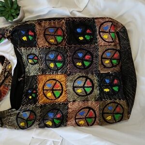 Bags | Peace Sign Hobo Bag | Poshmark